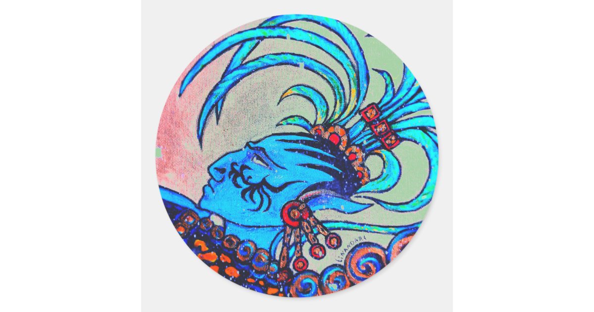 Mayan Elf: Defiance Classic Round Sticker | Zazzle