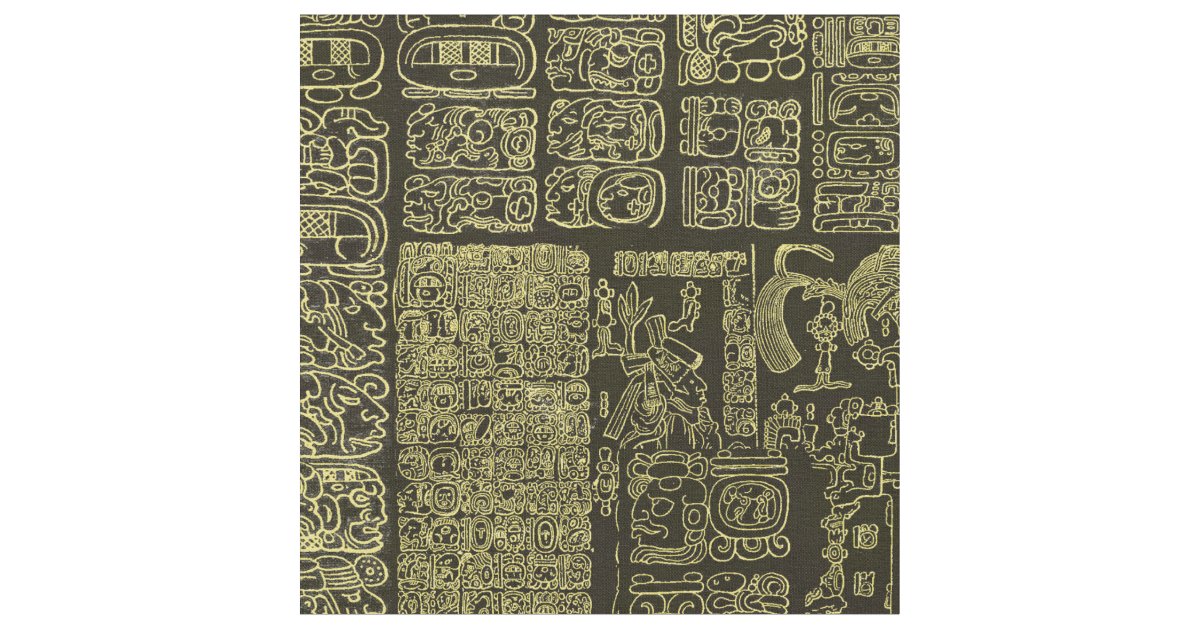 Mayan Gold Fabric | Zazzle