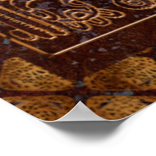 Mayan Hieroglyphics Panel Foil Folk Art Poster | Zazzle