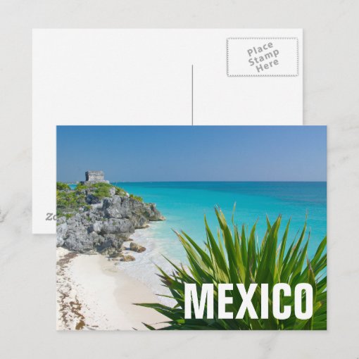 Mayan Ruins At The Beach In Tulum Postcard | Zazzle