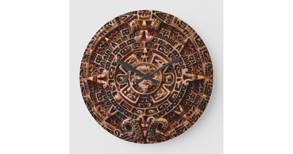 Mayan Sun Calendar Aztec Mexican History Clock | Zazzle