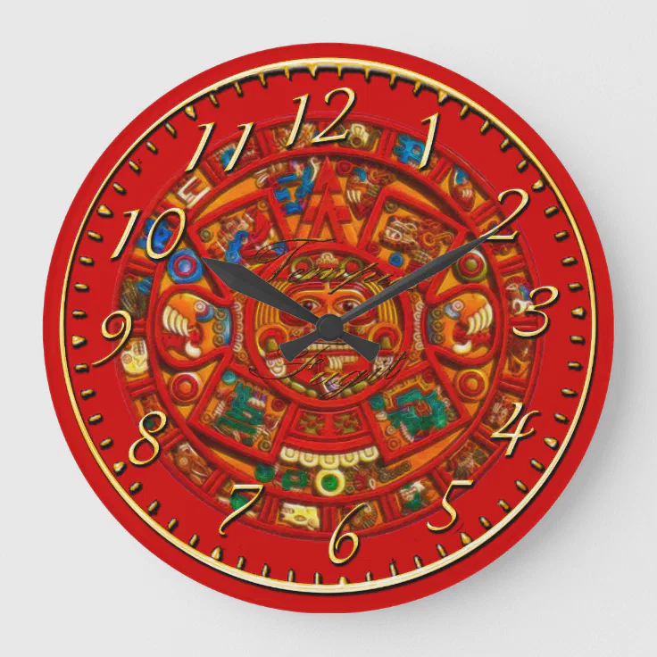 Mayan Sun Calendar Aztec Mexican History Clock | Zazzle