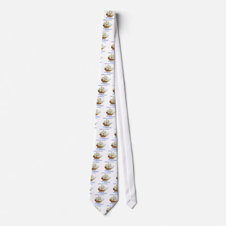 Mayflower Descendant Sailing Ship Anniversary Tie | Zazzle