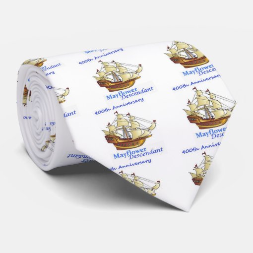 Mayflower Descendant Sailing Ship Anniversary Tie | Zazzle