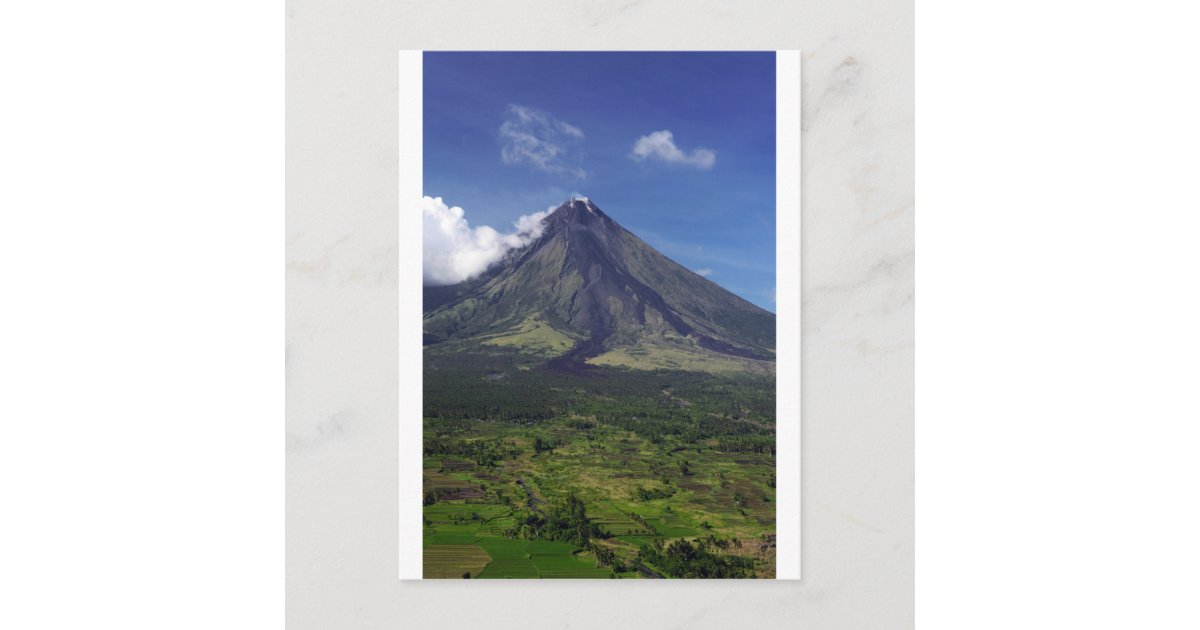 Mayon Volcano in Legaspi, Philippines Postcard | Zazzle