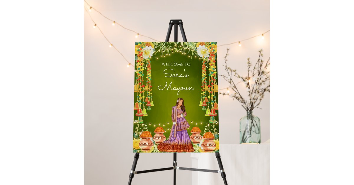 Mayoon Welcome signs as Mehndi Welcome sign | Zazzle