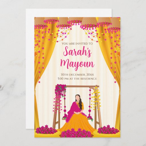 Mayoun invitations Haldi invites Haldi invitation | Zazzle