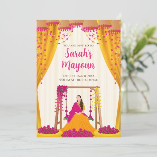 Mayoun invitations Haldi invites Haldi invitation | Zazzle
