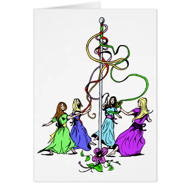 Maypole Dancers Card | Zazzle
