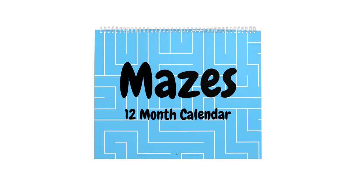 Mazes 12 Month Calendar | Zazzle