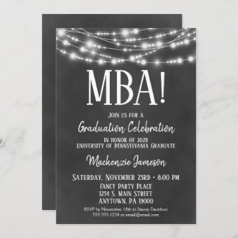 MBA Business Admin Graduation Party Invitation | Zazzle