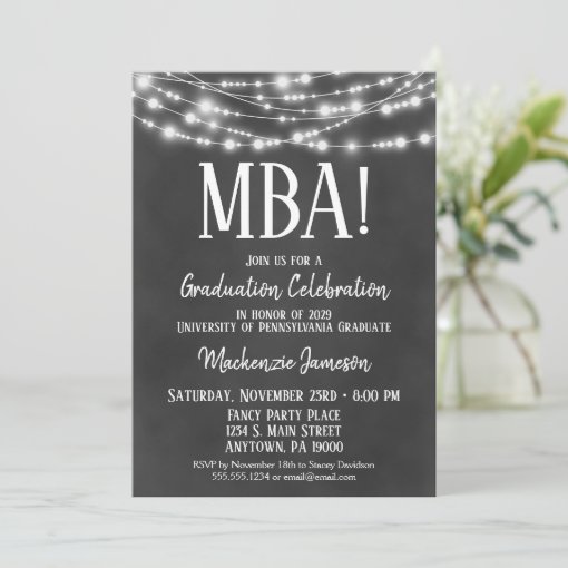 MBA Business Admin Graduation Party Invitation | Zazzle