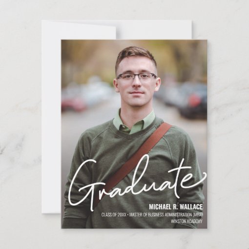 MBA business Graduate Custom photo name Announcement | Zazzle