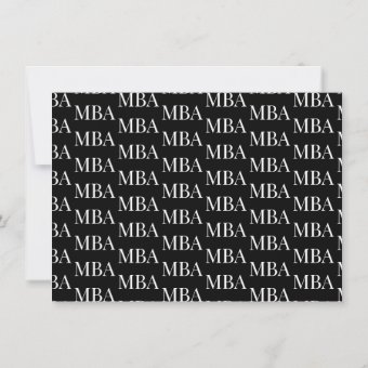 MBA degree Black White Graduation Party Invitation | Zazzle