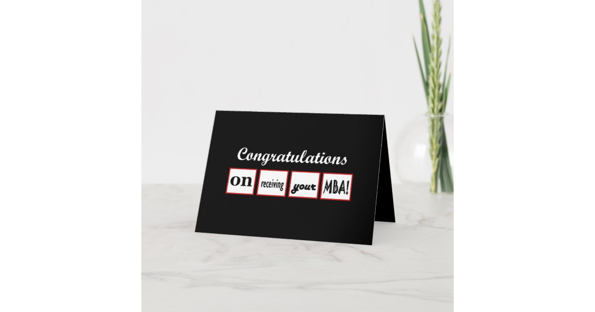 MBA Degree - CUSTOM NAME Congratulations - Card | Zazzle