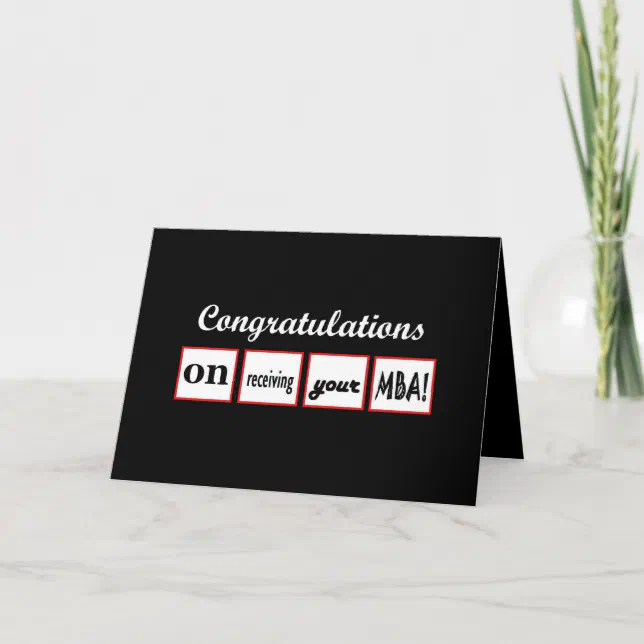 MBA Degree - CUSTOM NAME Congratulations - Card | Zazzle