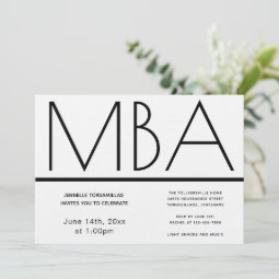 MBA degree Graduation Party Invitation | Zazzle