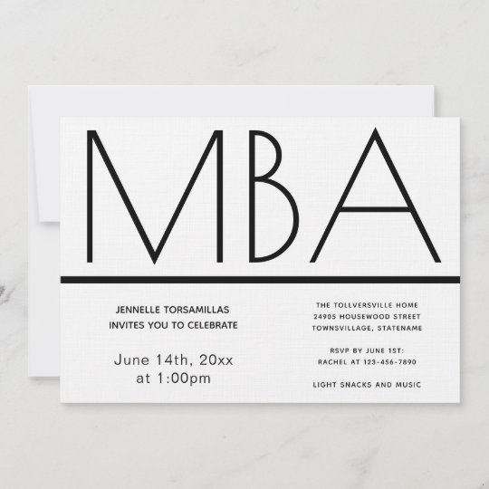 MBA degree Graduation Party Invitation | Zazzle.com