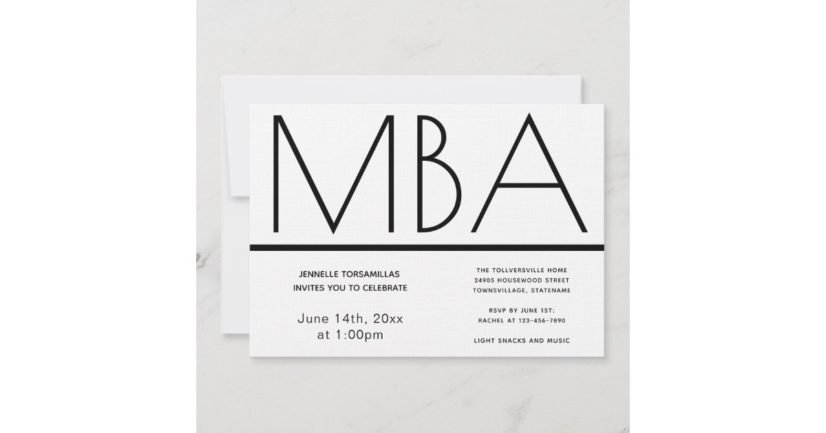 MBA degree Graduation Party Invitation | Zazzle
