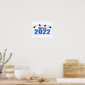 MBA Grad 2022 Caps And Diplomas (Blue) Poster | Zazzle