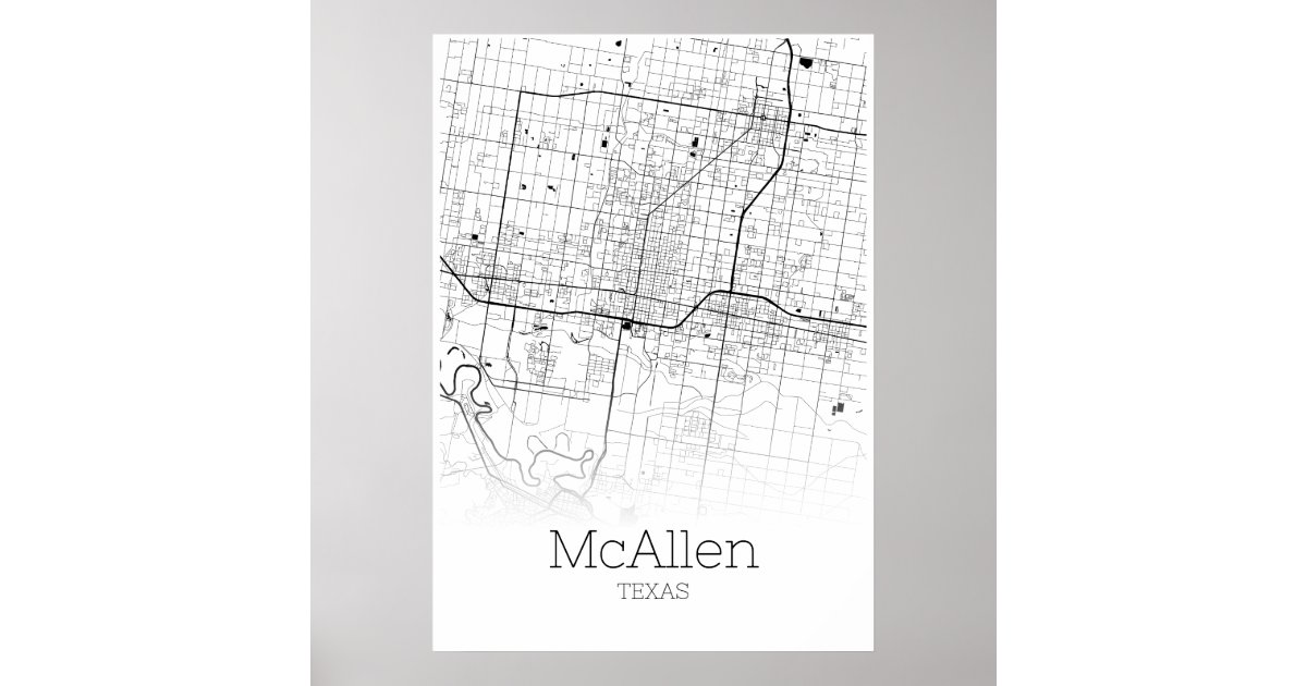 McAllen Map - Texas - City Map Poster | Zazzle