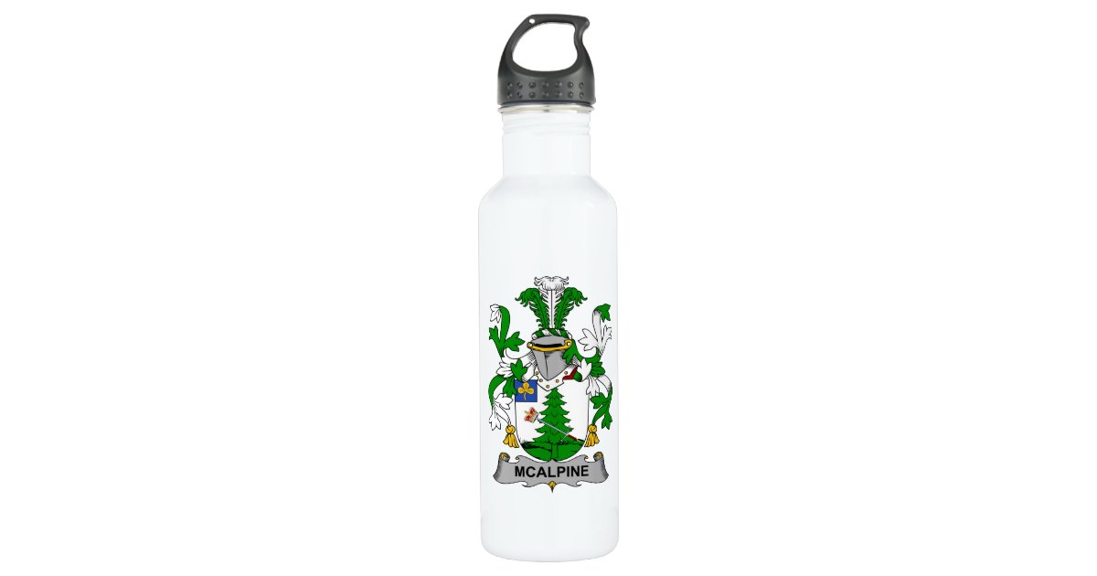 McAlpine Family Crest Stainless Steel Water Bottle | Zazzle