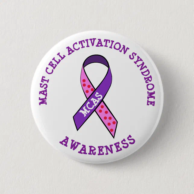 MCAS Mast Cell Activation Syndrome Awareness Pinback Button | Zazzle
