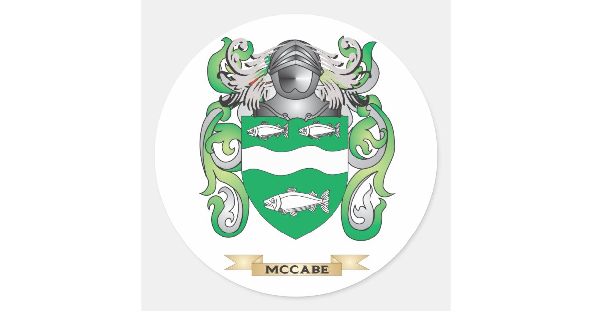 McCabe Coat of Arms (Family Crest) Classic Round Sticker | Zazzle