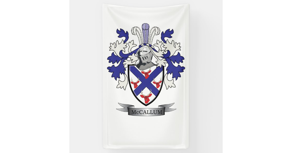 McCallum Family Crest Coat of Arms Banner | Zazzle