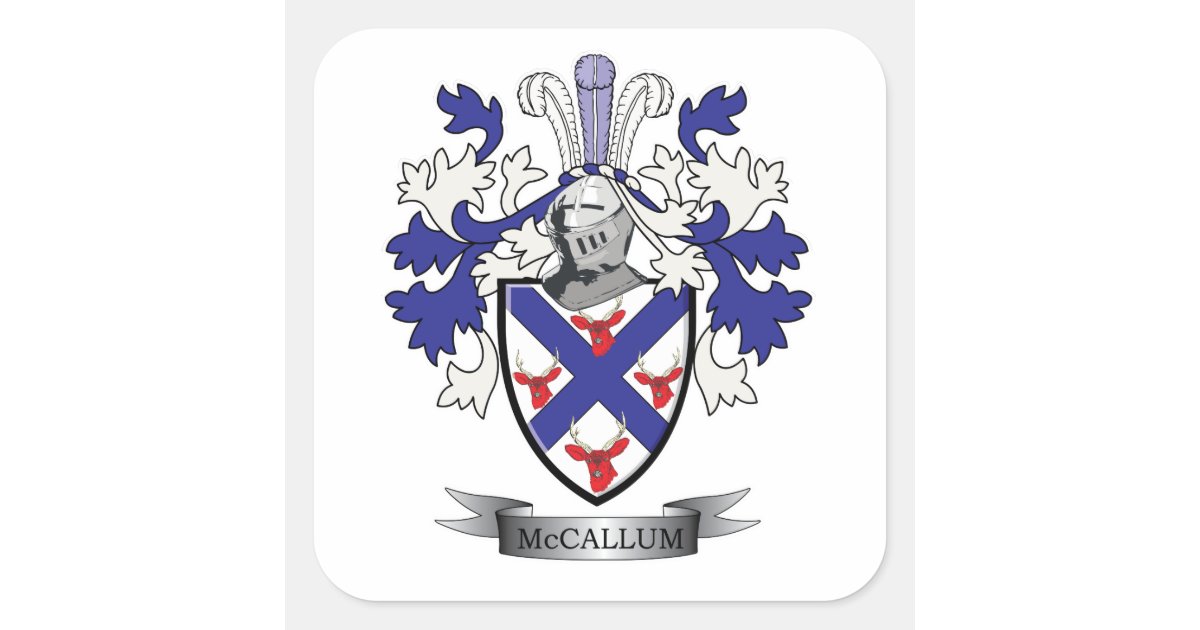 McCallum Family Crest Coat of Arms Square Sticker | Zazzle