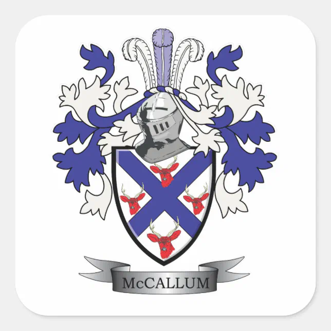 McCallum Family Crest Coat of Arms Square Sticker | Zazzle