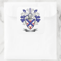 McCallum Family Crest Coat of Arms Square Sticker | Zazzle