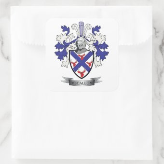 McCallum Family Crest Coat of Arms Square Sticker | Zazzle