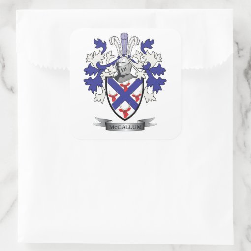McCallum Family Crest Coat of Arms Square Sticker | Zazzle