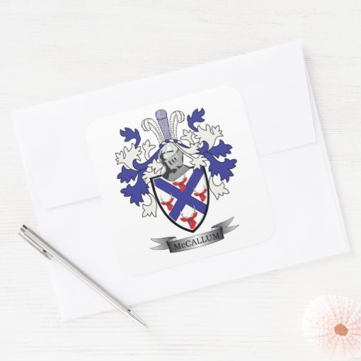 McCallum Family Crest Coat of Arms Square Sticker | Zazzle