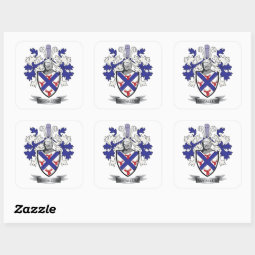 McCallum Family Crest Coat of Arms Square Sticker | Zazzle