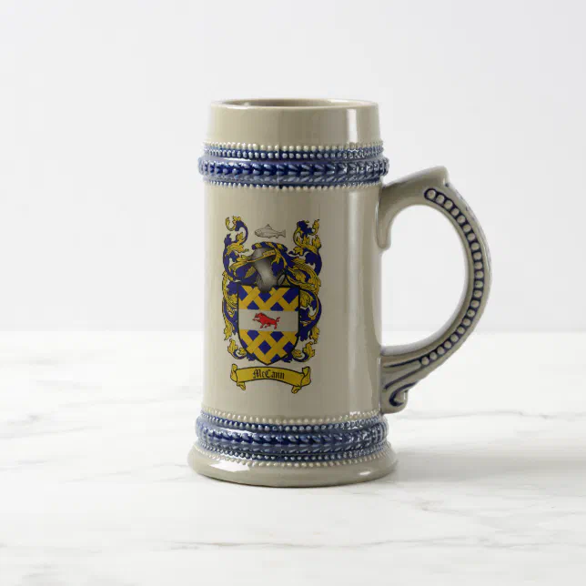McCann Coat of Arms Stein / McCann Crest Stein | Zazzle