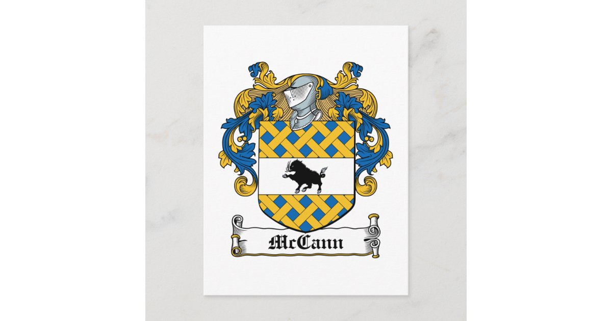 McCann Family Crest Postcard | Zazzle