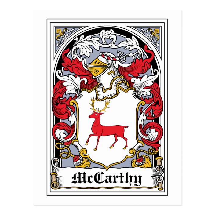 McCarthy Family Crest Postcard | Zazzle.com