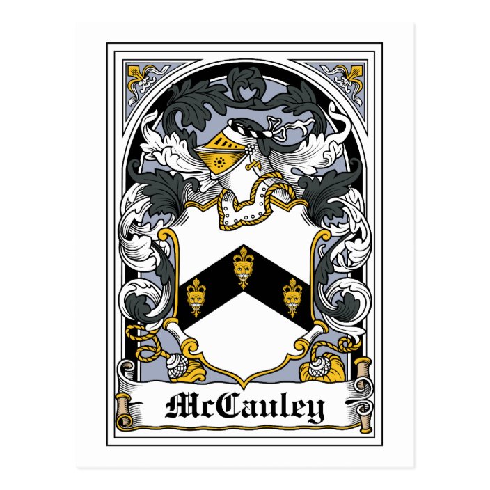 McCauley Family Crest Postcard | Zazzle.com