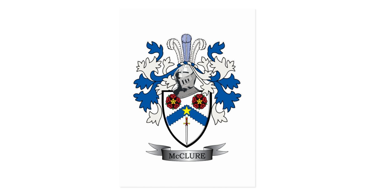 McClure Family Crest Coat of Arms Postcard | Zazzle.com