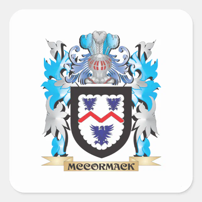 Mccormack Coat of Arms - Family Crest Square Sticker | Zazzle