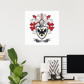 McCurdy Family Crest Coat of Arms Poster | Zazzle