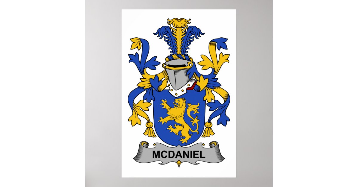McDaniel Family Crest Poster | Zazzle