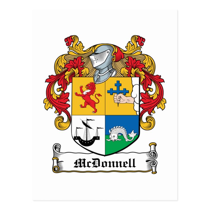 McDonnell Family Crest Postcard | Zazzle.com