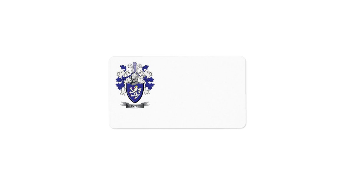 McDowell Family Crest Coat of Arms Label | Zazzle