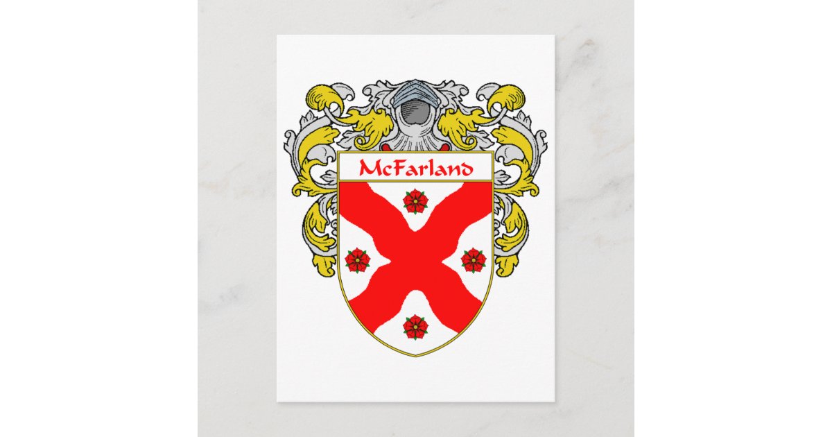 McFarland Coat of Arms (Mantled) Postcard | Zazzle