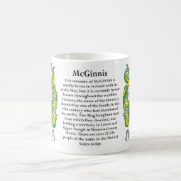 McGinnis, Origin, Meaning and the Crest Coffee Mug | Zazzle