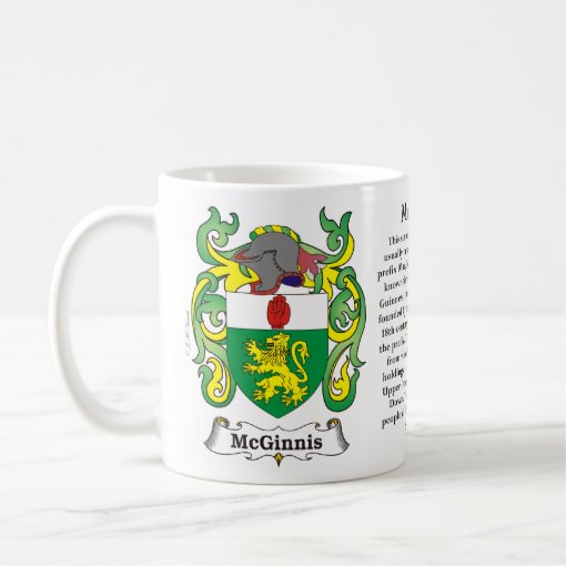 McGinnis, Origin, Meaning and the Crest Coffee Mug | Zazzle