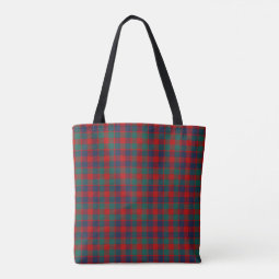 McGowan Clan Tartan Red Plaid Monogram Tote Bag | Zazzle